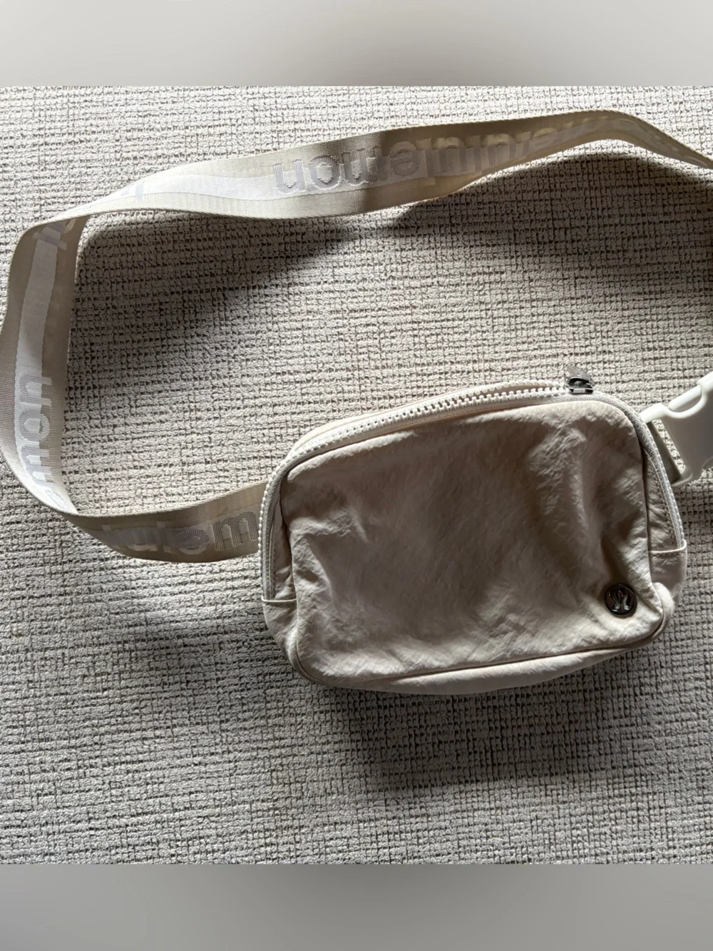 lululemon athletica | Bags | Lululemon Athletica Cream Belt Bag With ...